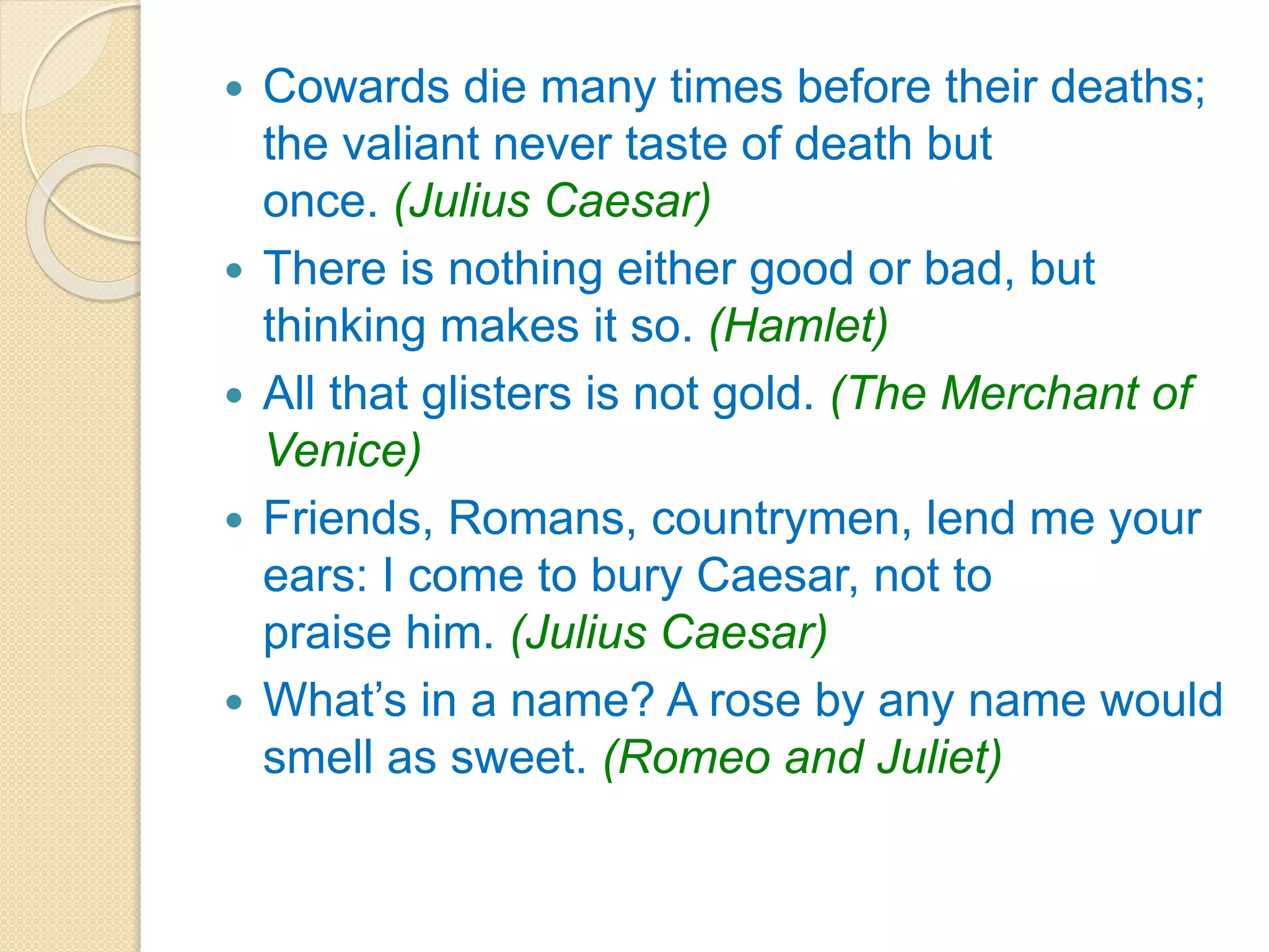 Shakespeare powerpoint presentation | PPTX