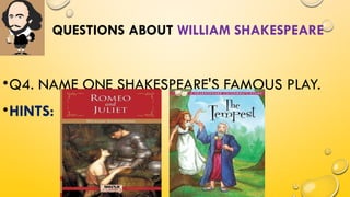 Shakespeare PPT the British poet and writer | PPTX
