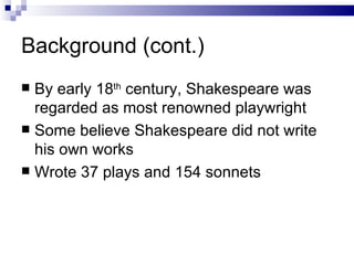Shakespeare presentation | PPT | Comedy | Genres