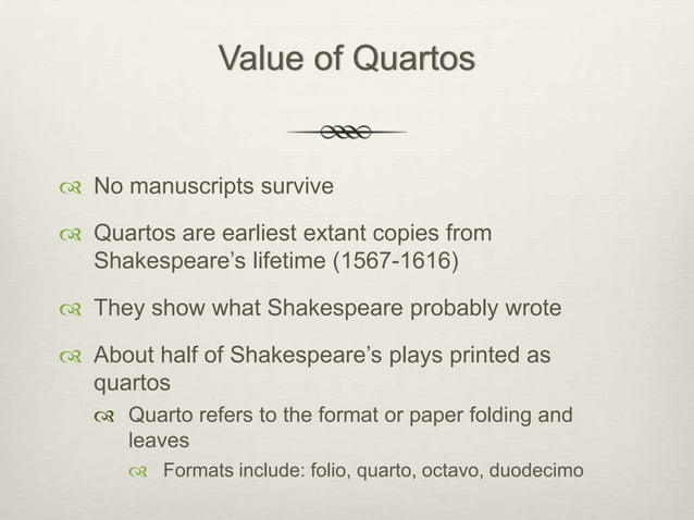 Shakespeare Quarto Archives | PPT