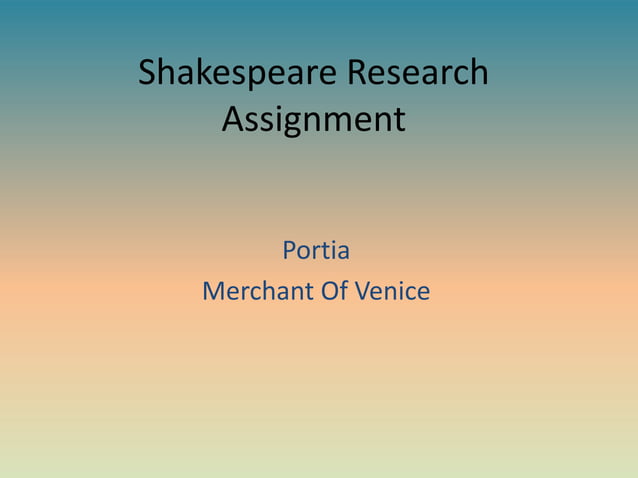 Shakespearean Character Study | PPTX