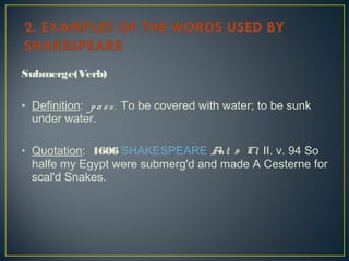 WILLIAM SHAKESPEARE’S INFLUENCE ON THE ENGLISH LANGUAGE (English ...