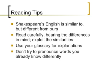 Shakespeare's Language | PPT