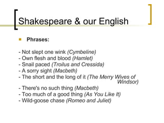 Shakespeare's Language | PPT