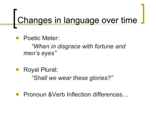 Shakespeare's Language | PPT