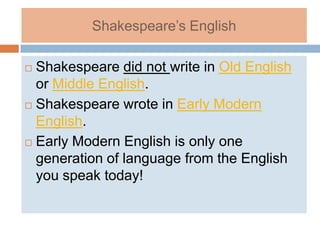Shakespeare's Language | PPTX