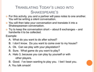Shakespeare's language | PPT