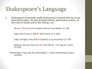 SHAKESPEARE'S LANGUAGE | PPT