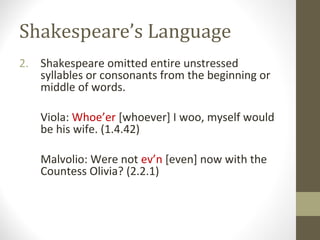 SHAKESPEARE'S LANGUAGE | PPT