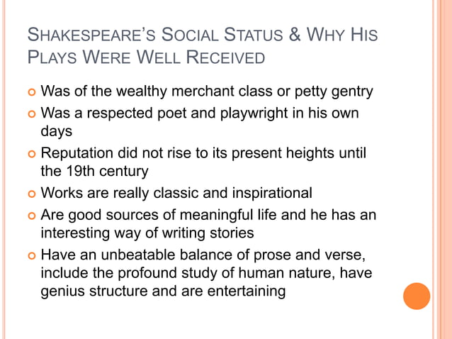 Shakespeare’s Life | PPTX | Poetry | Books and Literature