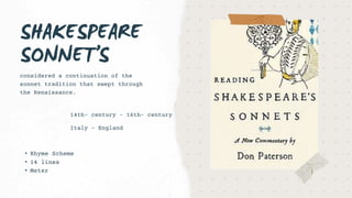 SHAKESPEARE SONNET ppt sA gREAT BOOKS.pptx