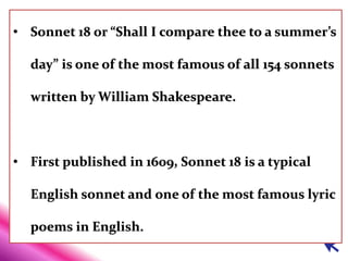 Shall I Compare Thee to a Summer's Day?pptx | PPTX
