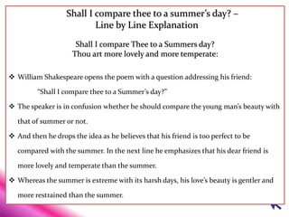 Shall I Compare Thee to a Summer's Day?pptx | PPTX