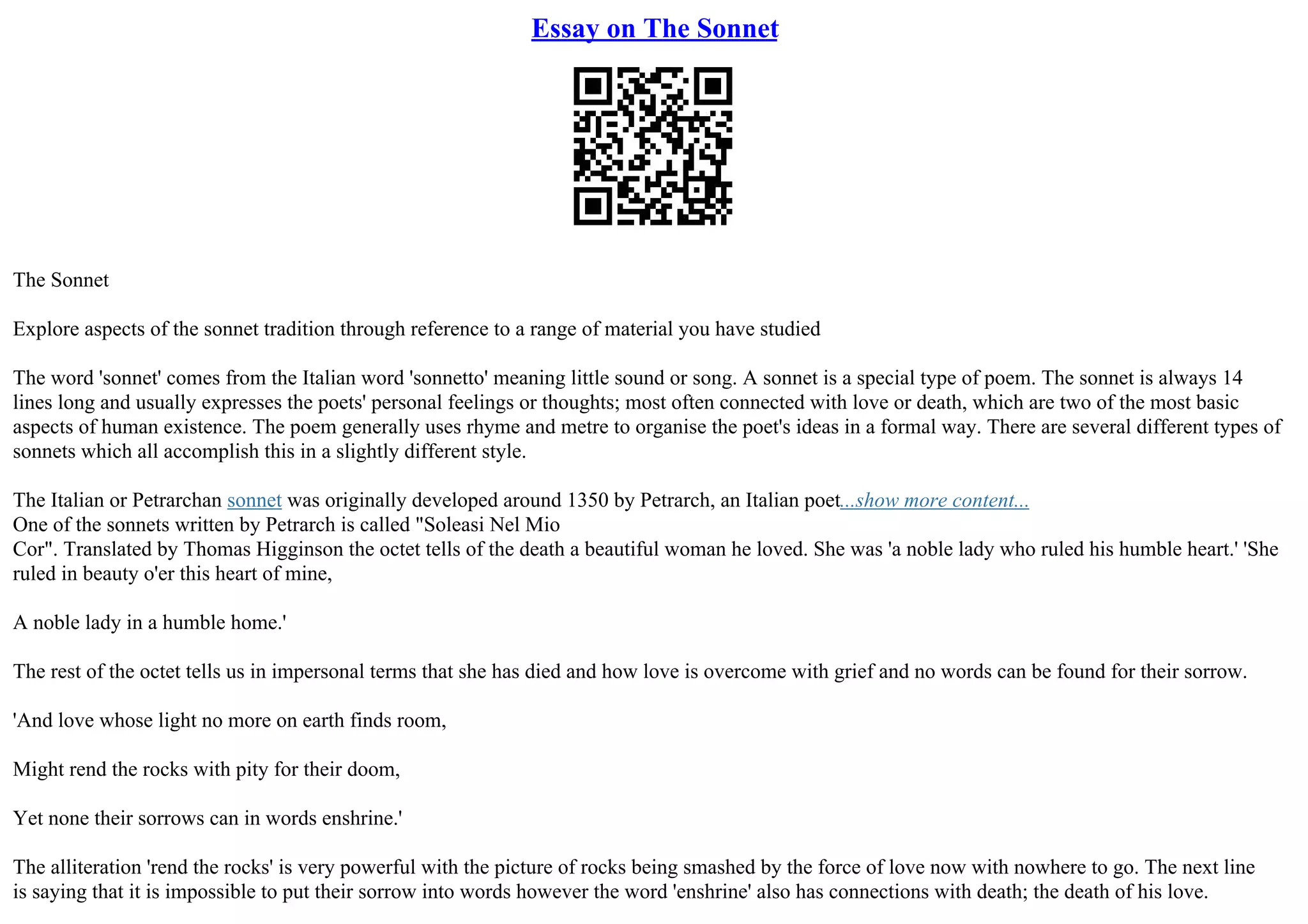 Shakespeare Sonnet 29 | PDF