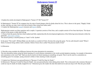 Shakespeare Sonnet 29 | PDF