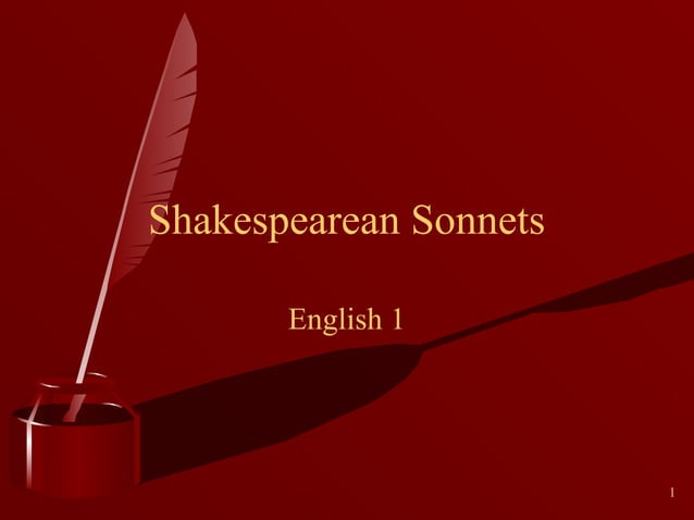 Shakespeare sonnets | PPT | Poetry | Books and Literature