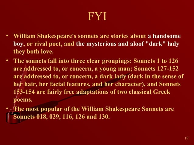 Shakespeare sonnets | PPT
