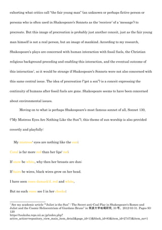 "My Mistress' Eyes Are Nothing Like the Sun": Hidden Lovers in ...