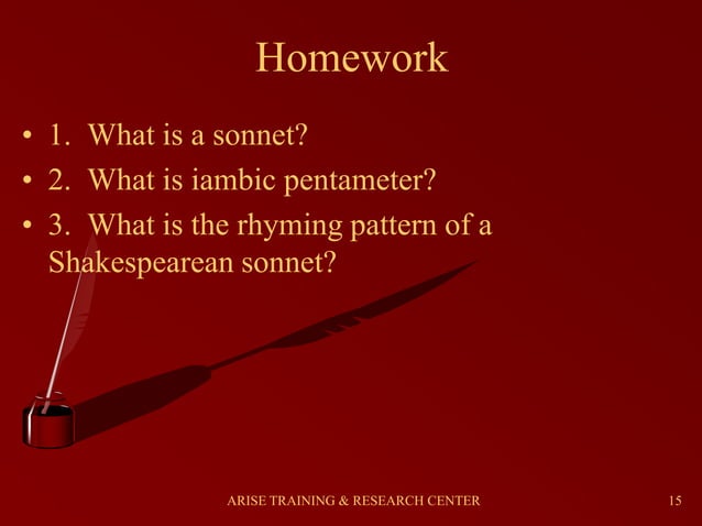 Shakespeare sonnets arise roby | PPT