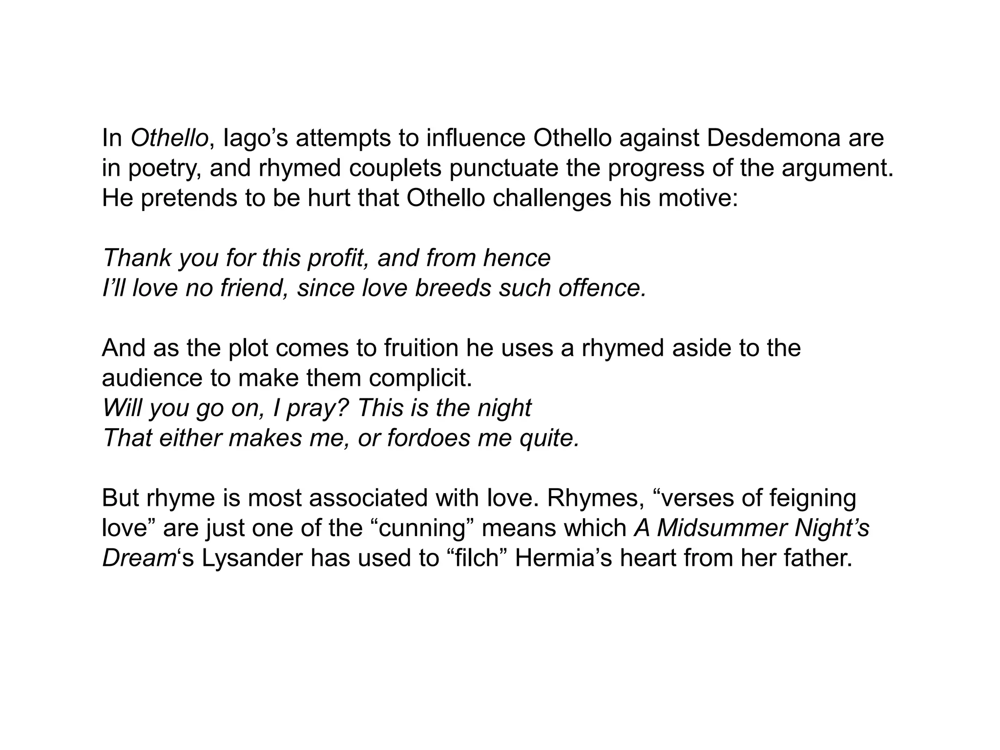 Shakespeare's rhyming couplet | PPTX