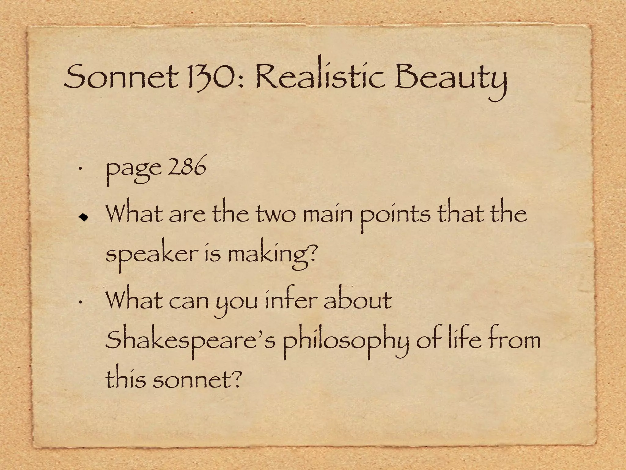 Shakespeares Sonnets | PPT