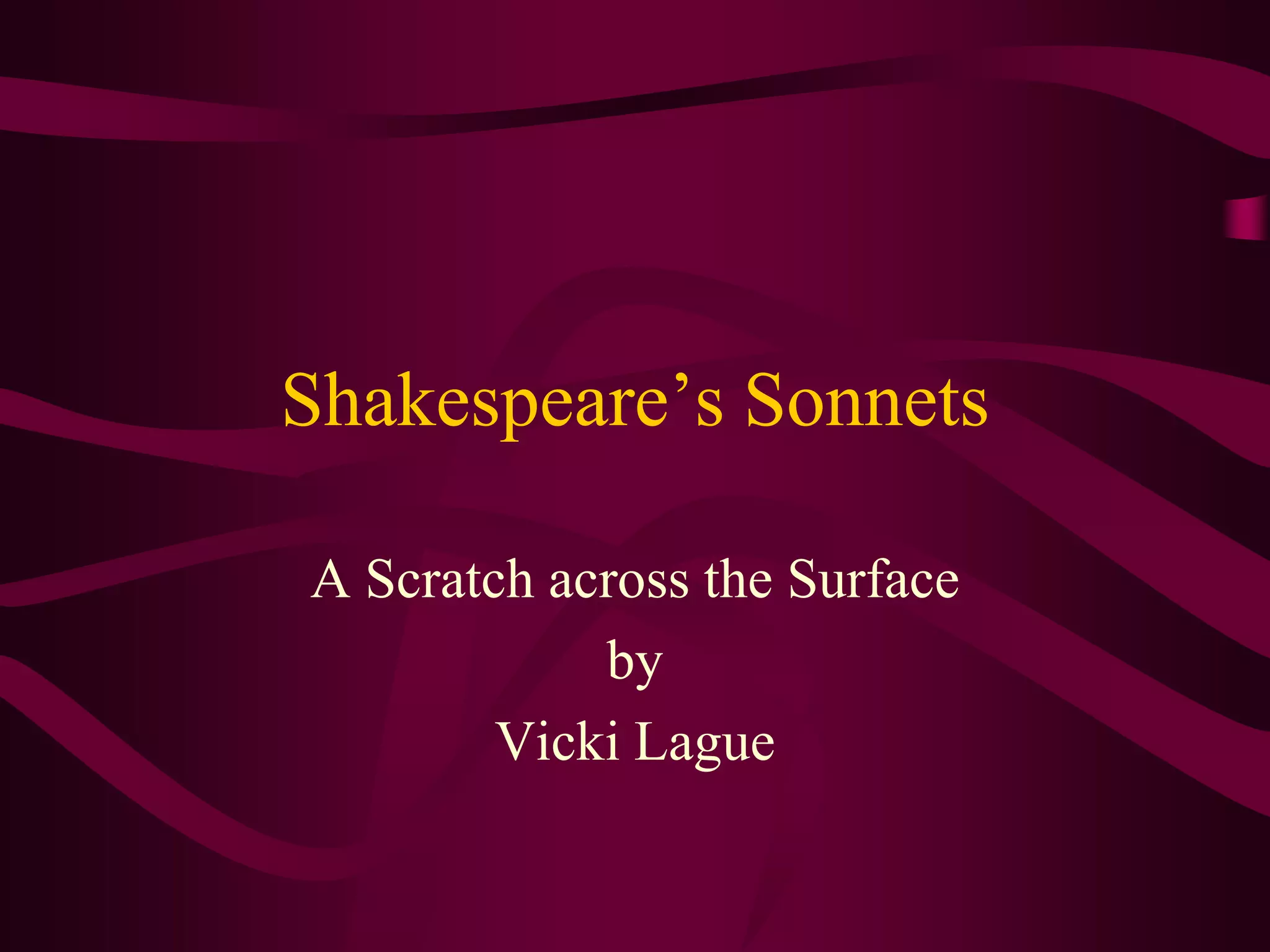 Shakespeare’s sonnets | PPTX