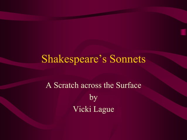 Shakespeare’s sonnets | PPT