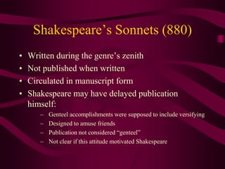 Shakespeare’s sonnets | PPT