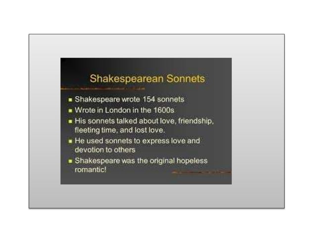 Shakespeare's sonnets | PPTX