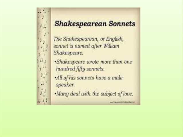 Shakespeare's sonnets | PPTX