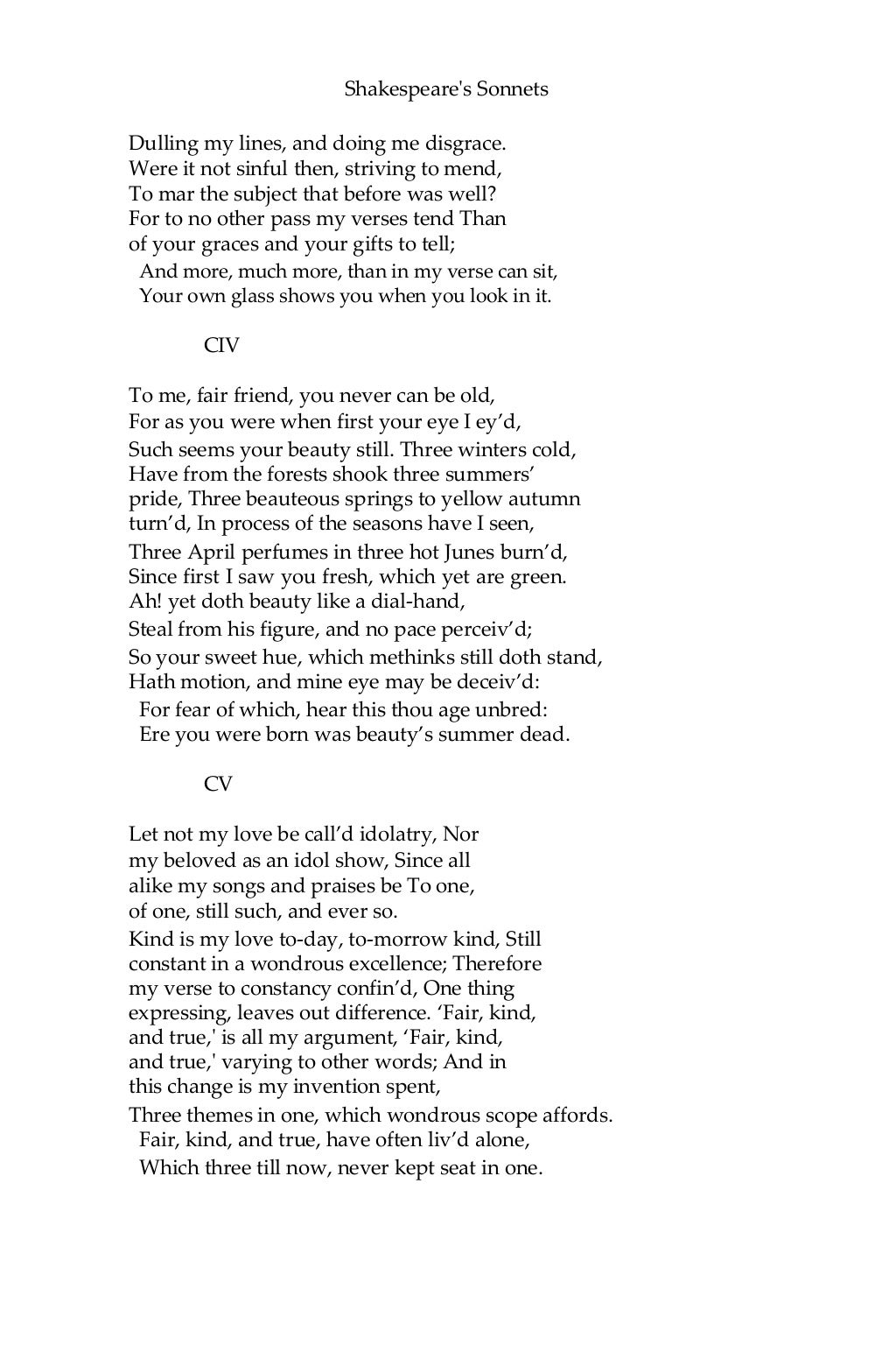 Shakespeares sonnets - william shakespeare