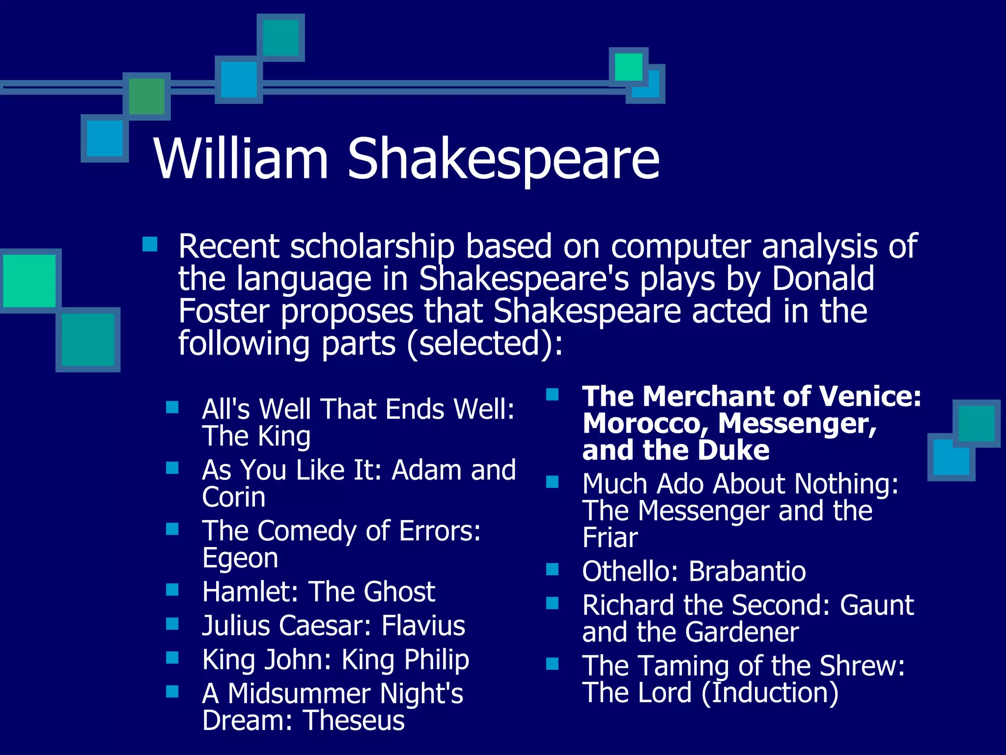 Shakespeare’s Theatre | PPT