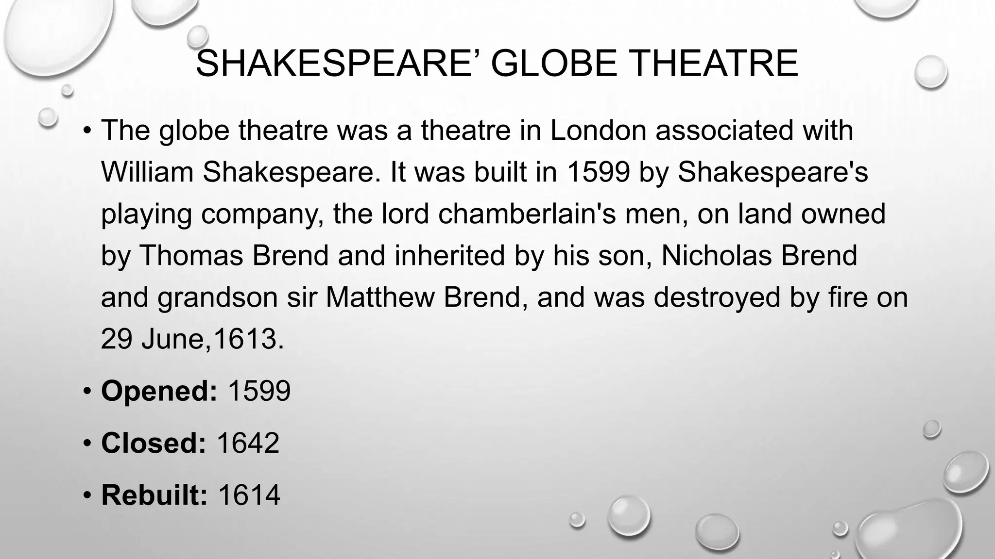 Shakespeare theatre | PPTX