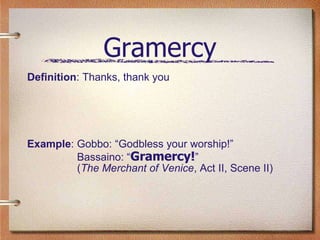 Shakespeare visual vocab taketwo | PPT