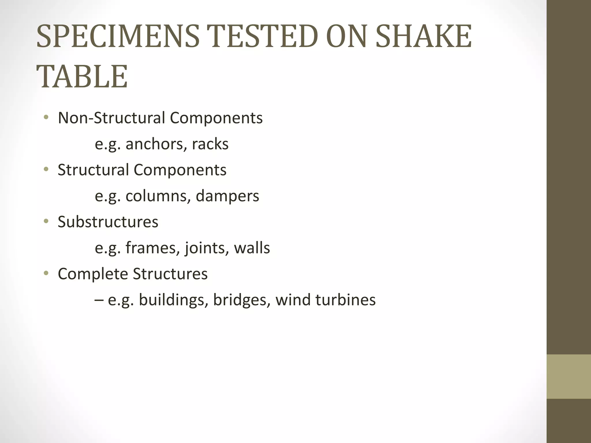 Shake table analysis and modelling introduction | PPTX