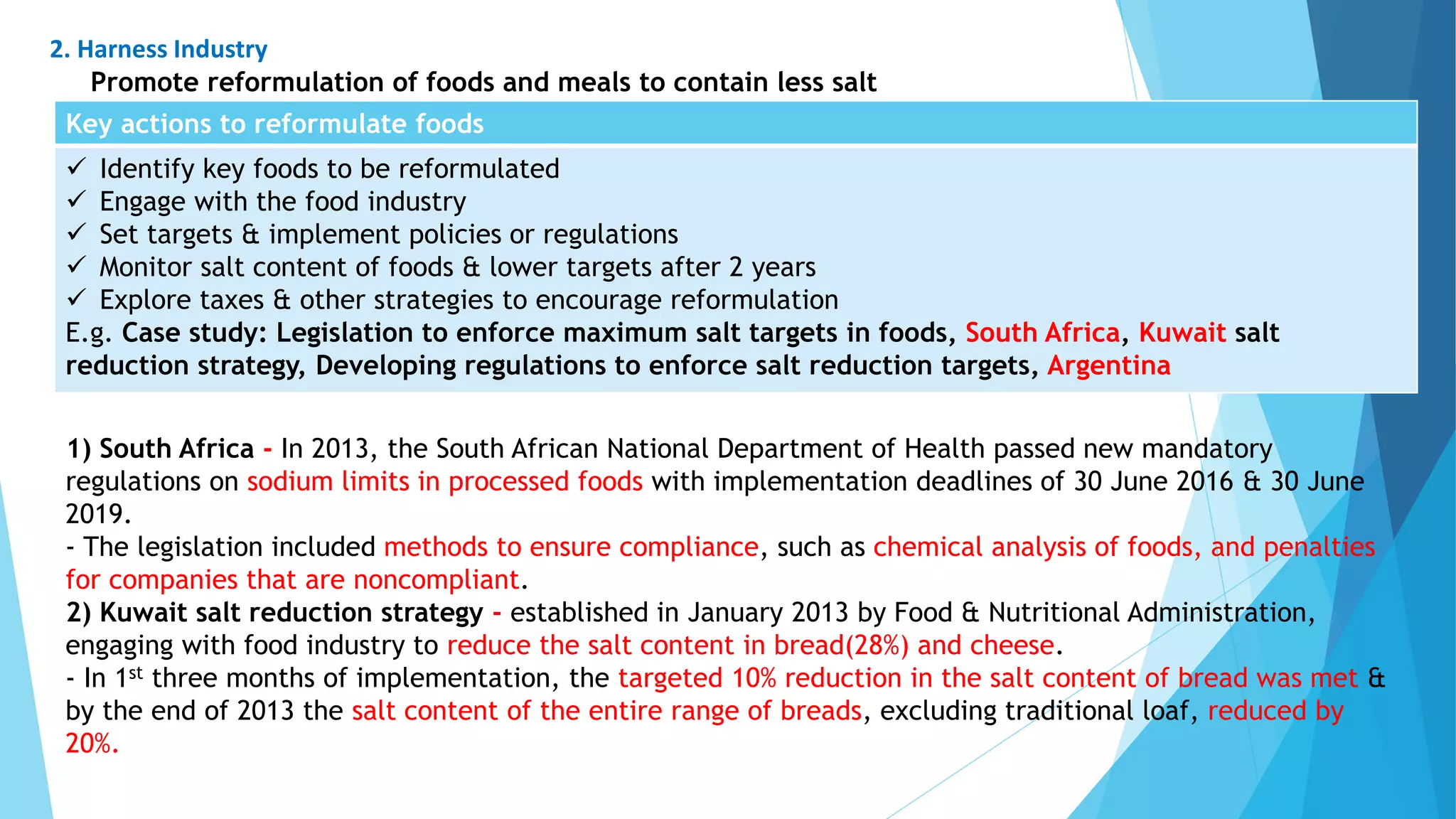 Shake technical package for salt reduction | PPTX