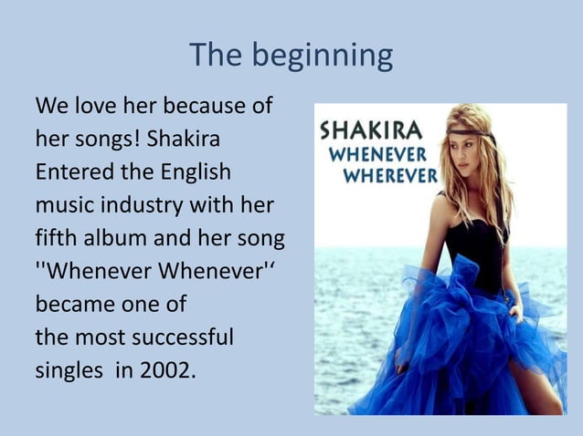 Shakira | PPTX | World/International Music | Music