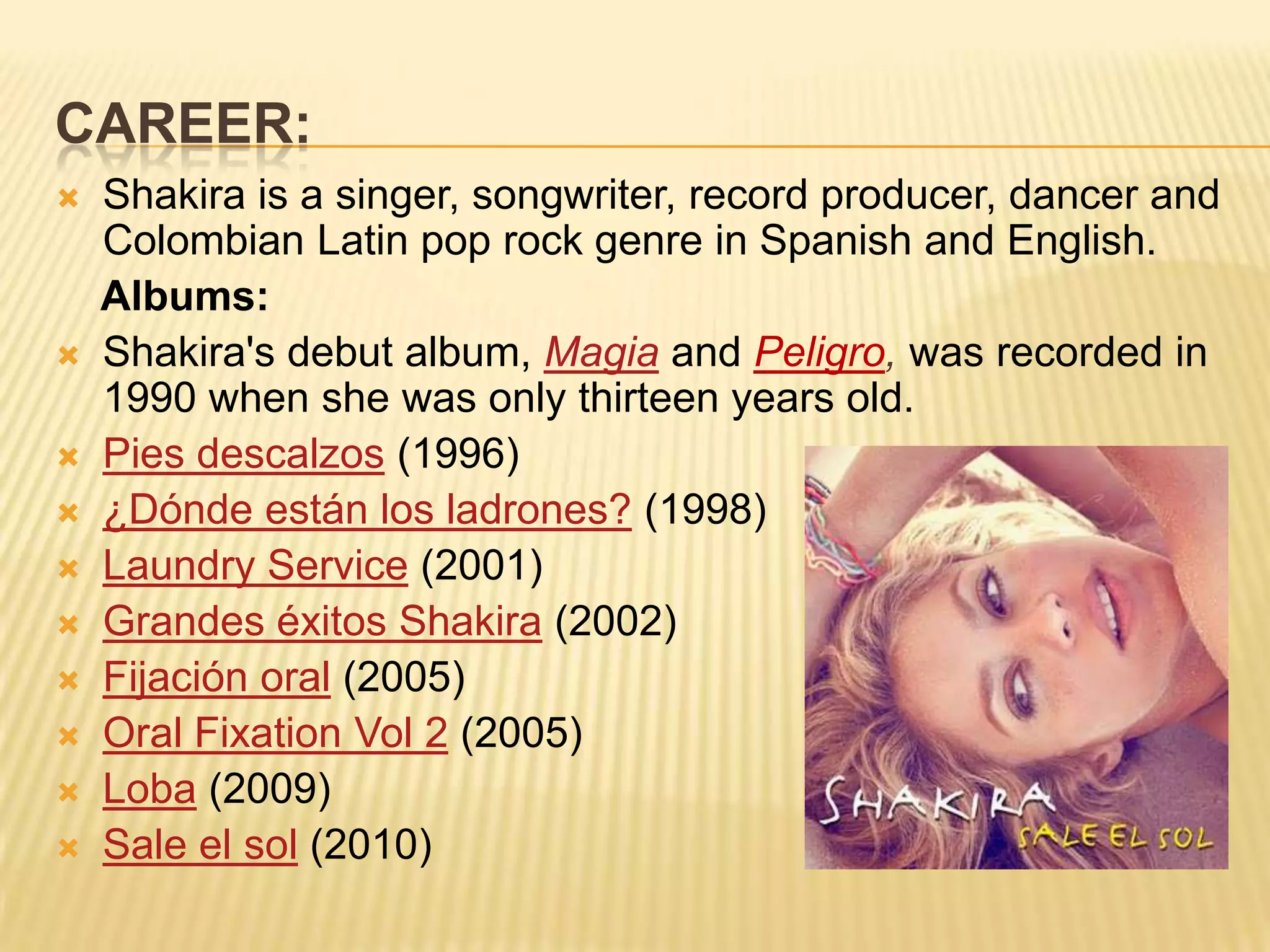Shakira's biography | PPTX