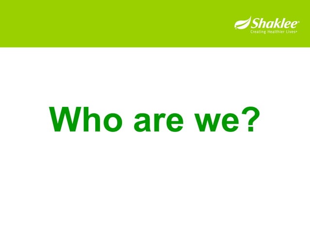 Shaklee Overview Part One | PPT