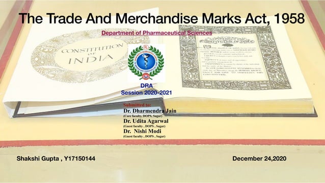 trade and merchandise mark act | PDF