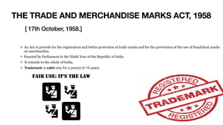 trade and merchandise mark act | PDF