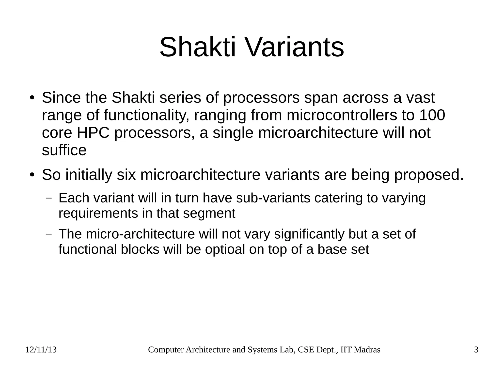 Shakti Processor Roadmap | PDF