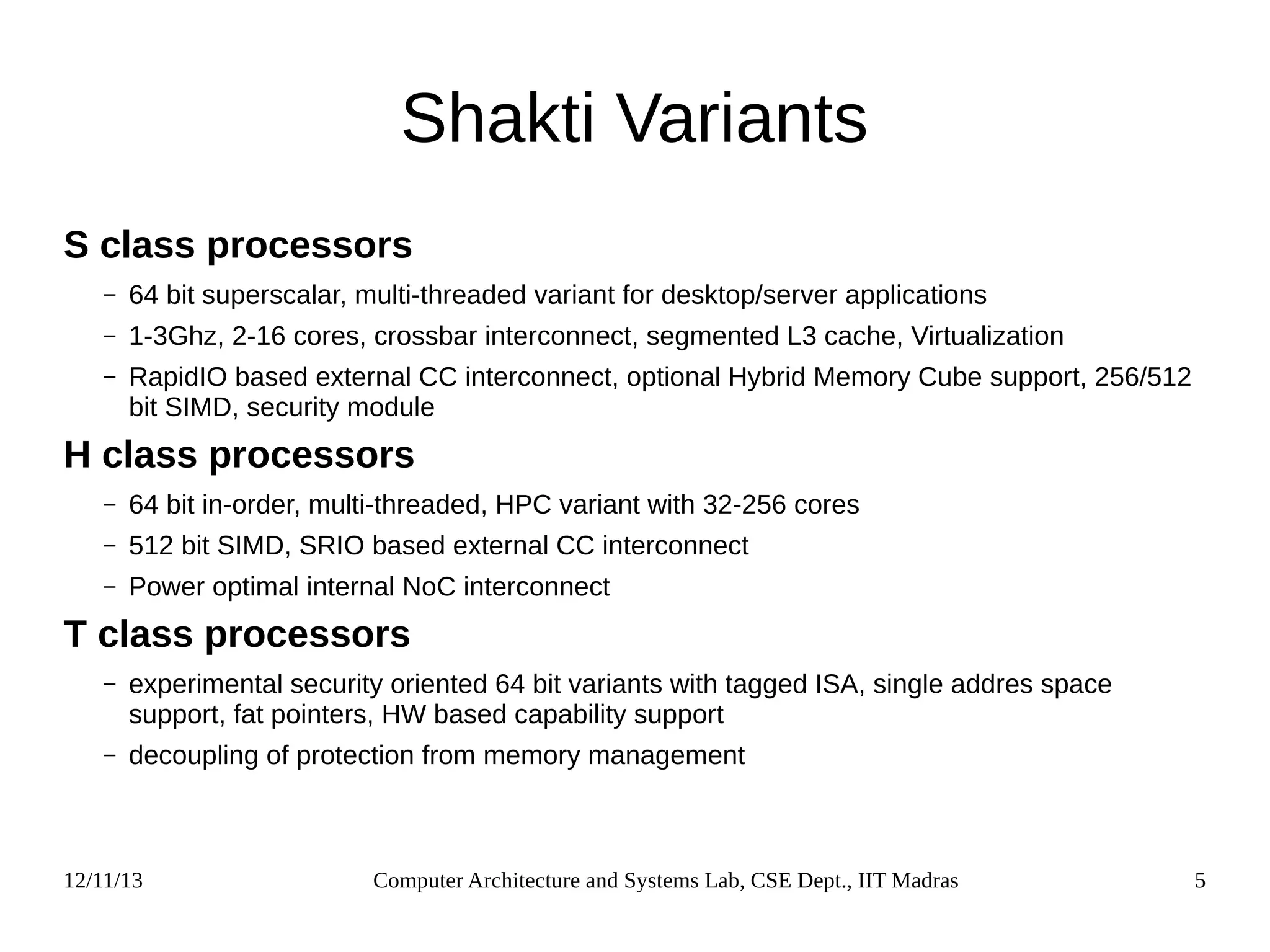Shakti Processor Roadmap | PDF
