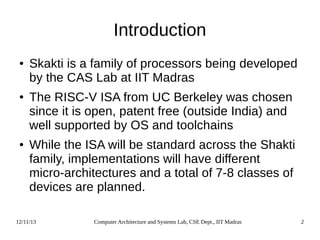 Shakti Processor Roadmap | PDF
