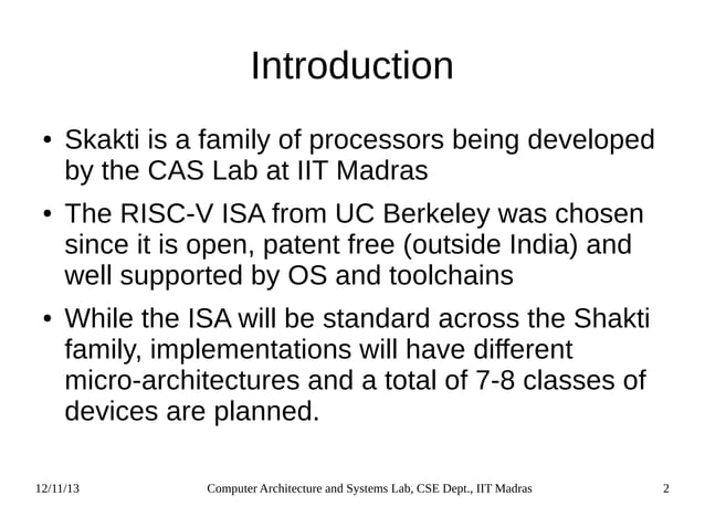 Shakti Processor Roadmap | PDF | Computing | Technology & Computing