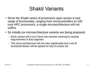 Shakti Processor Roadmap | PDF