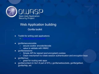 Andriy Shalaenko - GO security tips | PPT