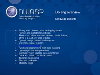Andriy Shalaenko - GO security tips | PPT