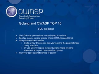 Andriy Shalaenko - GO security tips | PPT