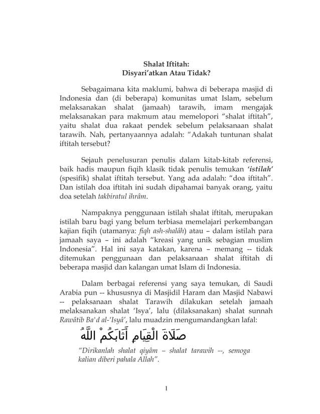 Shalat iftitah 01 | PDF